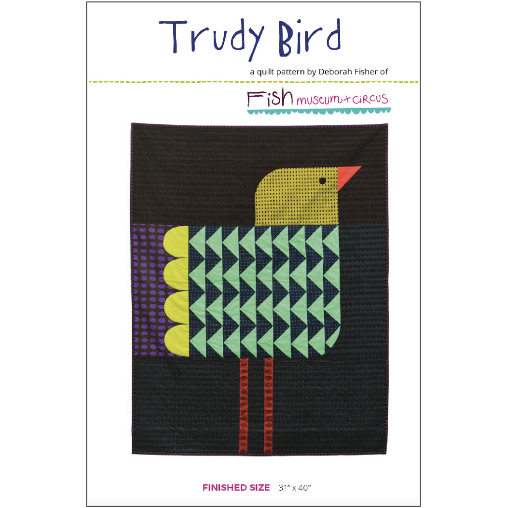 PDF Pattern: Trudy Bird Quilt – Fish Museum and Circus